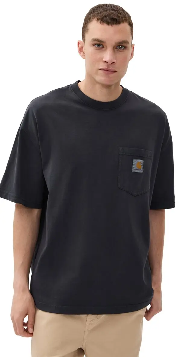 Carhartt Work In Progress Hudson Pocket T-shirt - Black (chalk Wash)