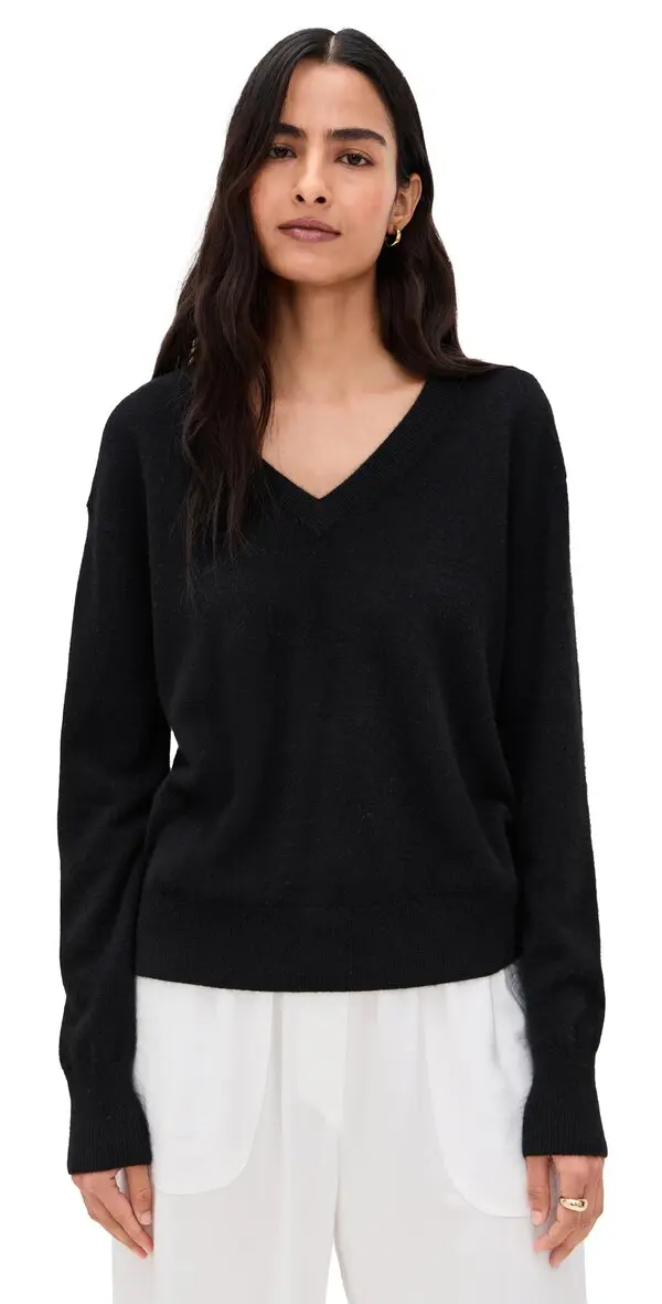 WHITE & WARREN Cashmere V-neck Pullover