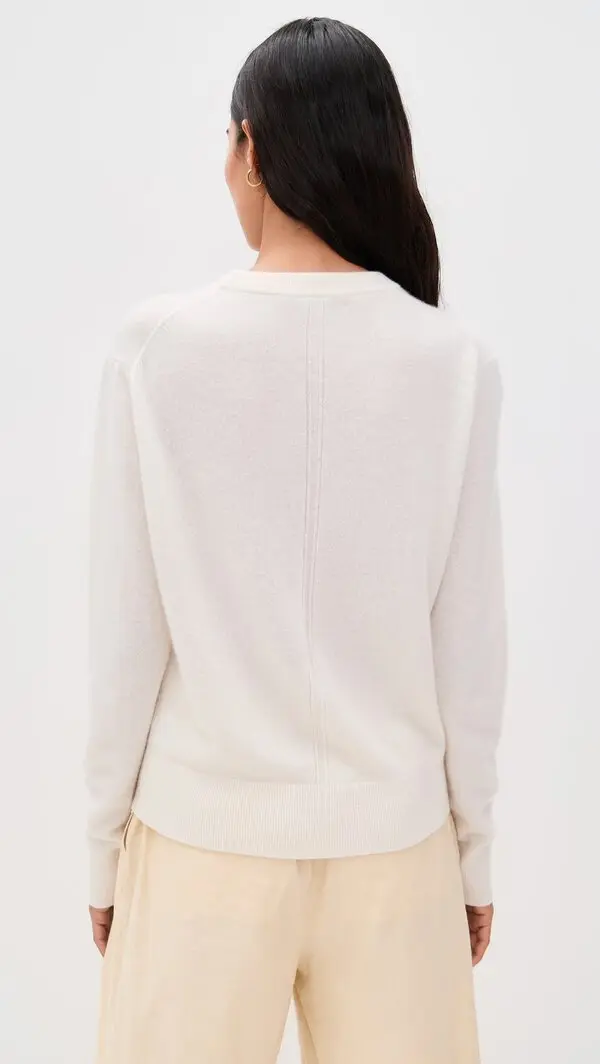 WHITE & WARREN Cashmere Crewneck Pullover - Soft White