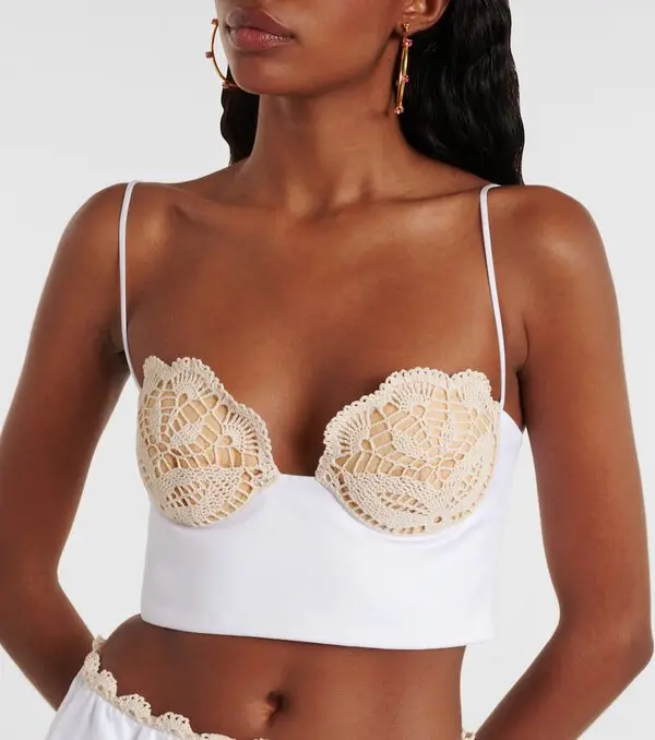Magda Butrym Crochet Cotton Bustier Top