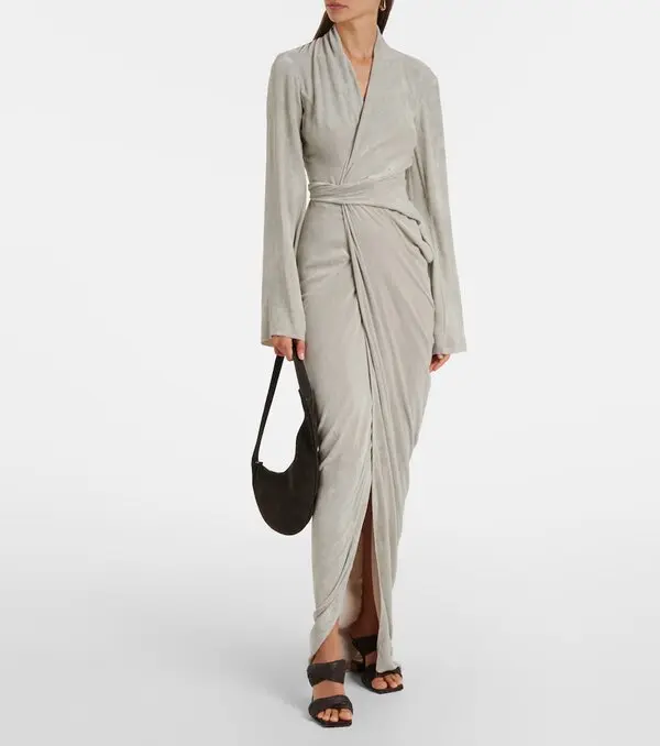 Rick Owens Wrap Maxi Dress - Grey