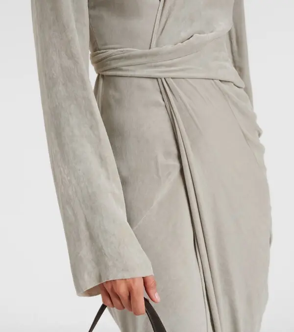 Rick Owens Wrap Maxi Dress - Grey