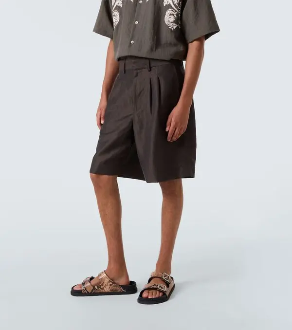 Commas Linen And Wool Double Pleat Shorts