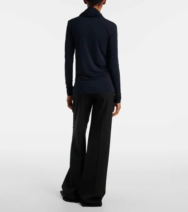 Tove Lisette Jersey Turtleneck Top - Blue