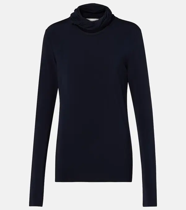 Tove Lisette Jersey Turtleneck Top - Blue