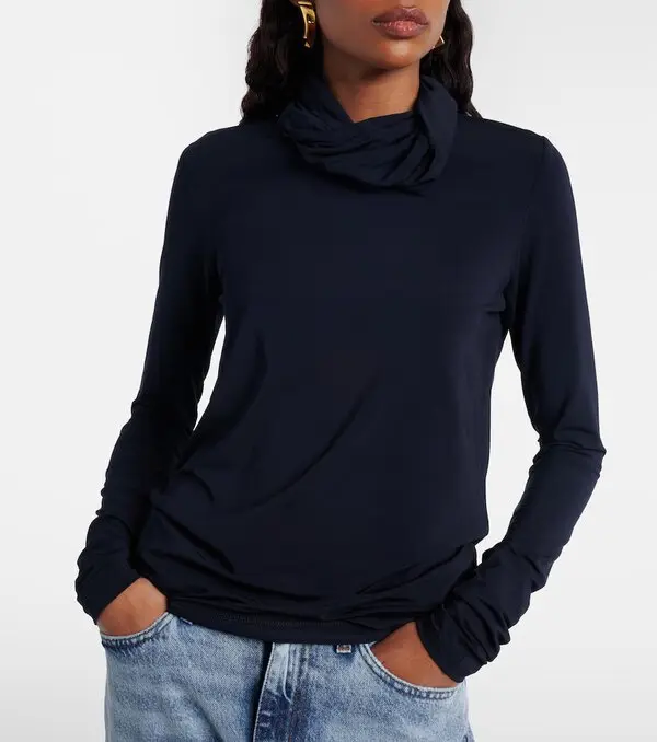 Tove Lisette Jersey Turtleneck Top - Blue