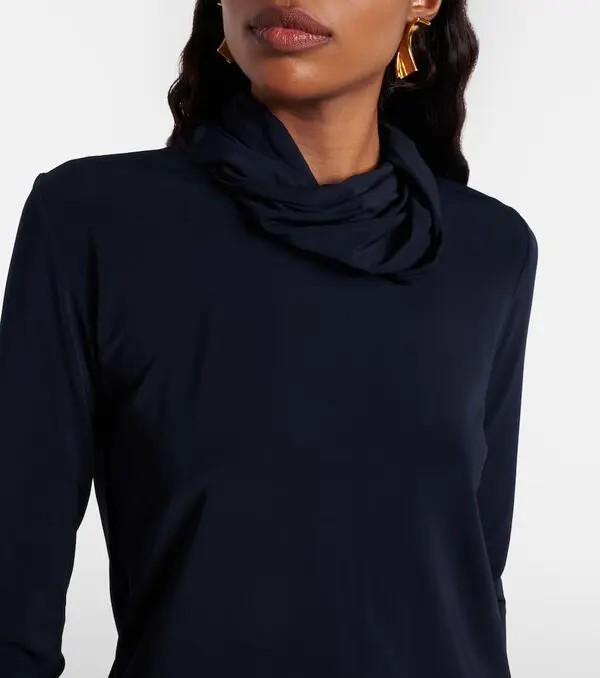 Tove Lisette Jersey Turtleneck Top - Blue