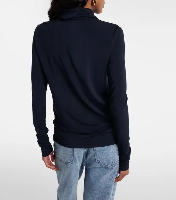 Tove Lisette Jersey Turtleneck Top - Blue