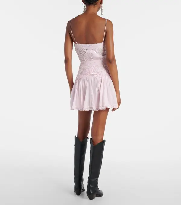MARANT ETOILE Lace-trimmed Cotton Miniskirt