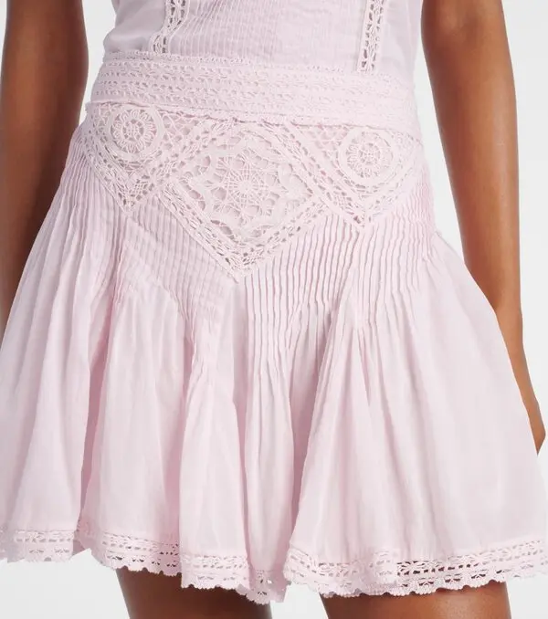 MARANT ETOILE Lace-trimmed Cotton Miniskirt
