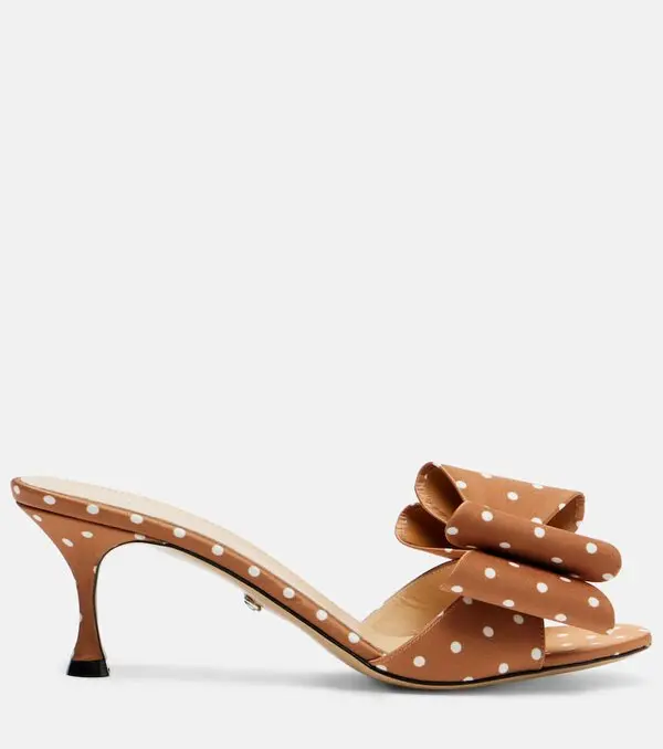 Mach & Mach Le Cadeau 65 Polka-dot Satin Mules