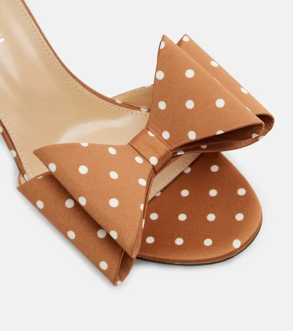 Mach & Mach Le Cadeau 65 Polka-dot Satin Mules