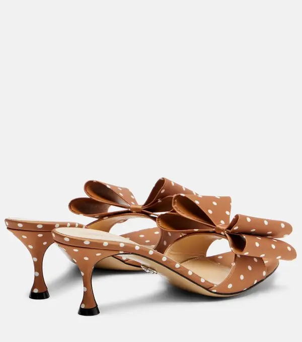 Mach & Mach Le Cadeau 65 Polka-dot Satin Mules