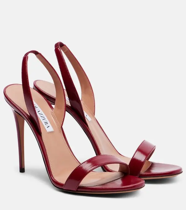 AQUAZZURA So Nude 105 Leather Sandals - Red