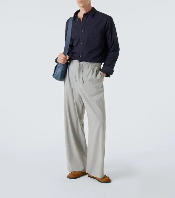 Loewe Logo Cotton Poplin Shirt