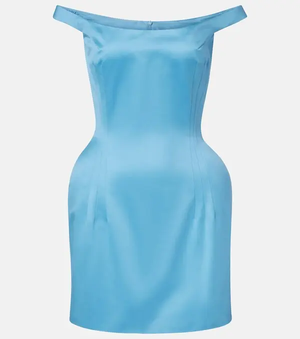 Magda Butrym Off-shoulder Cotton Minidress - Blue