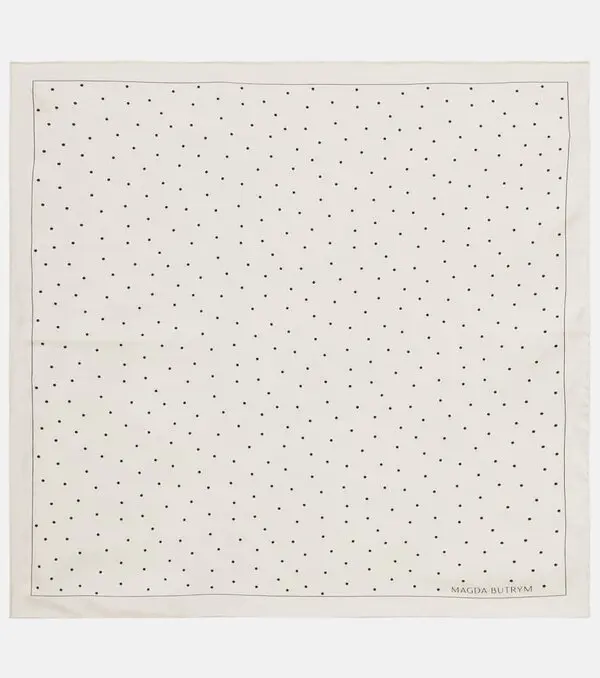 Magda Butrym Polka-dot Silk Scarf - Beige