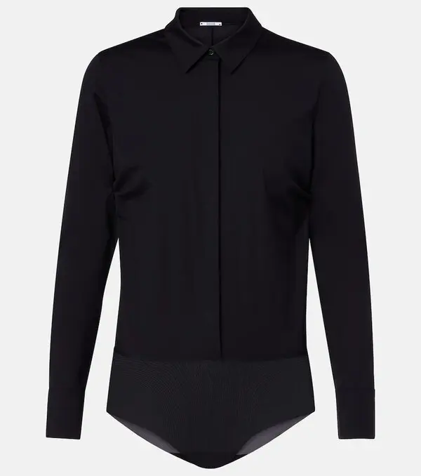 Wolford Cotton-blend Poplin Bodysuit - Black