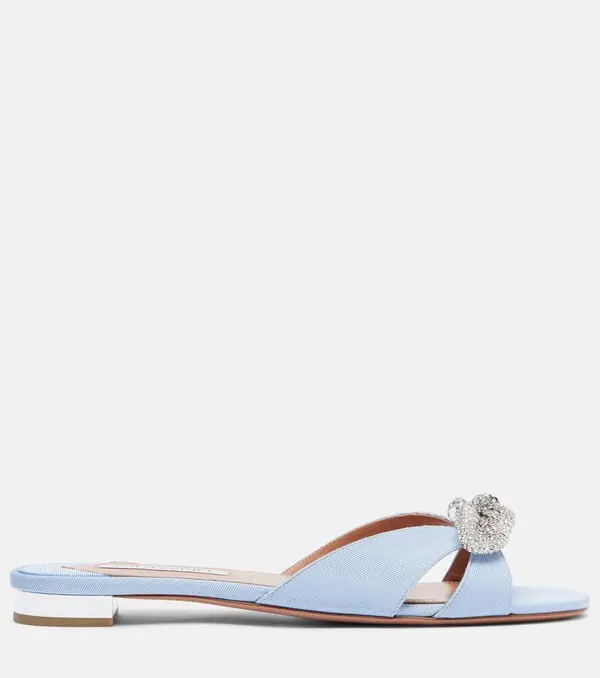 AQUAZZURA Very Bow Tie Embellished Flats
