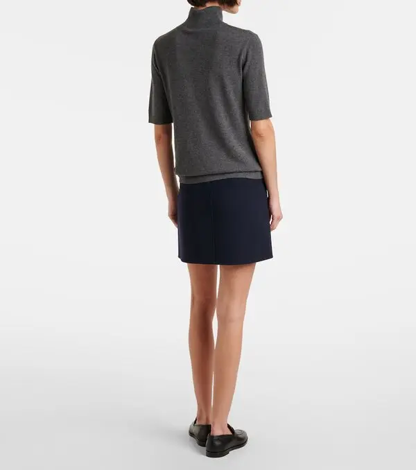 Max Mara Cantone Wool Turtleneck Top - Grey