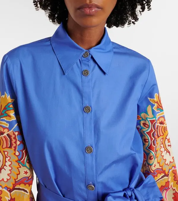 Etro Belted Paisley Cotton Maxi Dress