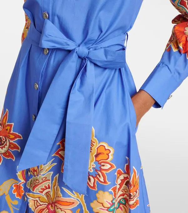 Etro Belted Paisley Cotton Maxi Dress