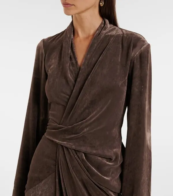 Rick Owens Wrap Midi Dress - Brown