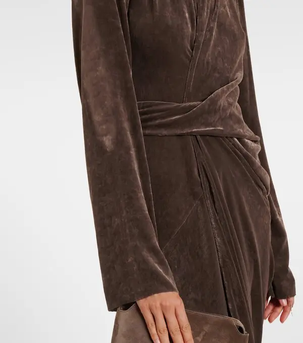 Rick Owens Wrap Midi Dress - Brown