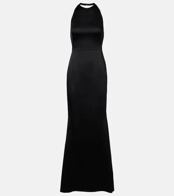 Givenchy Open-back Crêpe And Satin Gown - Black