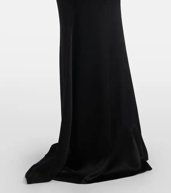 Givenchy Open-back Crêpe And Satin Gown - Black