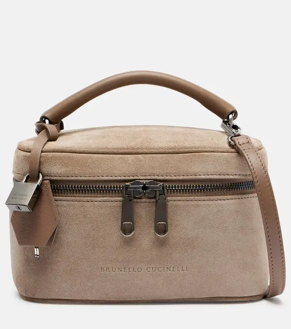 Brunello Cucinelli Small Suede Vanity Bag