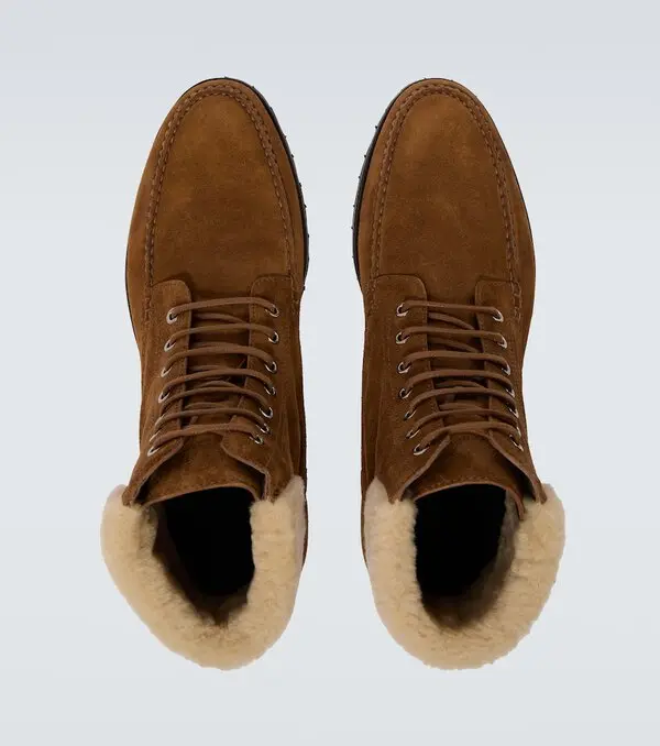 Manolo Blahnik Sycamor Shearling-trimmed Suede Boots