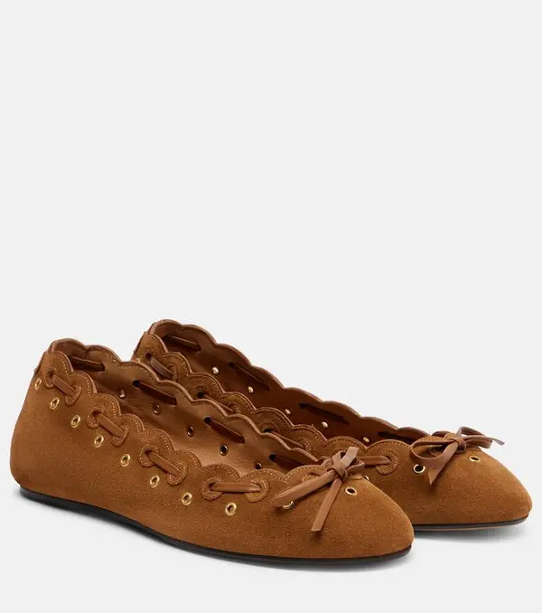 Isabel Marant Étoile Balfy Suede Ballet Flats - Brown