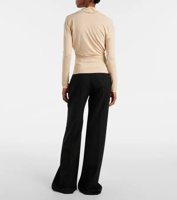 Tove Fina Draped Jersey Top - Beige
