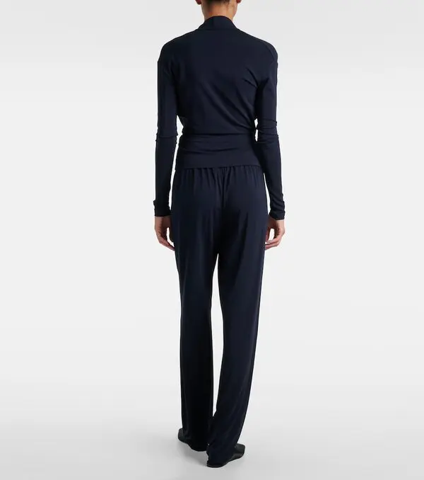 Tove Fina Draped Jersey Top - Blue