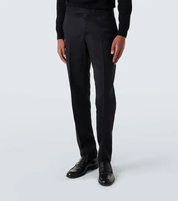 LARDINI Single-pleated Wool Trousers
