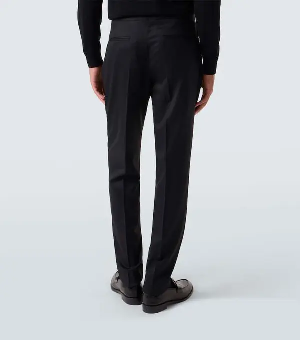 LARDINI Single-pleated Wool Trousers