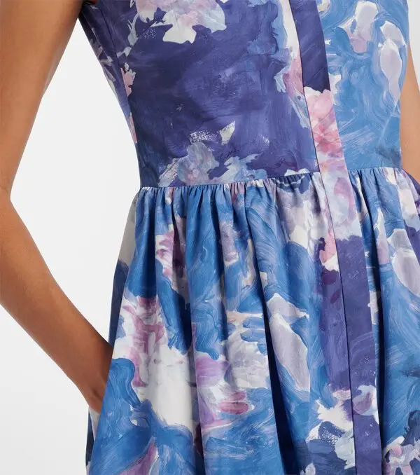 Erdem Flared Floral Midi Dress - Blue