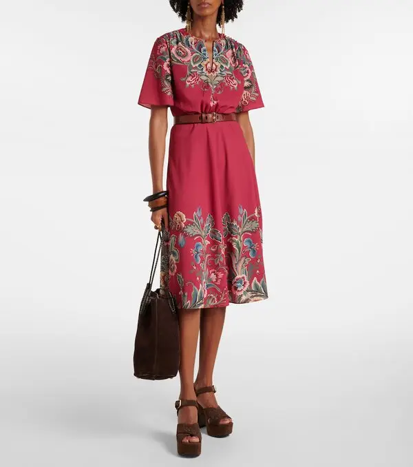 Etro Paisley Crêpe Jersey Maxi Dress - Red