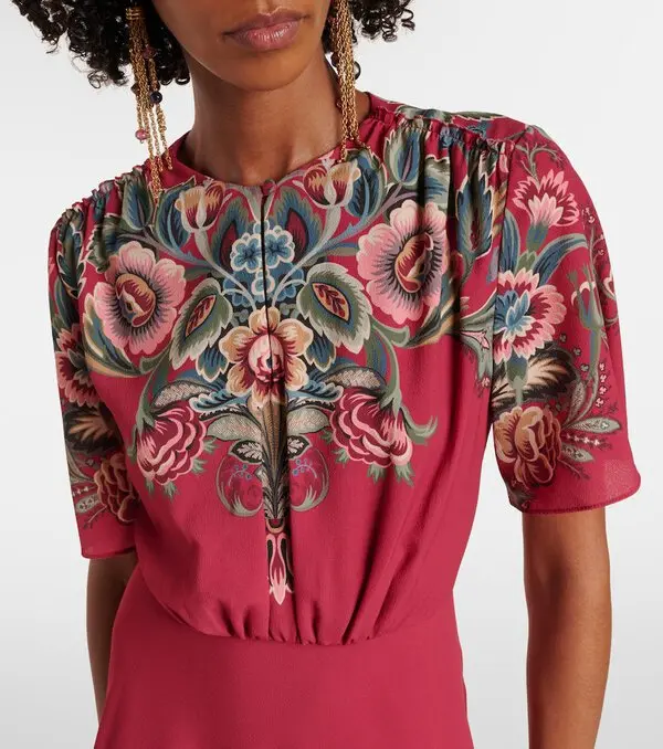 Etro Paisley Crêpe Jersey Maxi Dress - Red