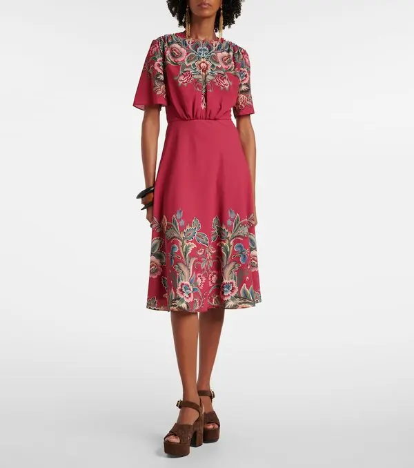 Etro Paisley Crêpe Jersey Maxi Dress - Red