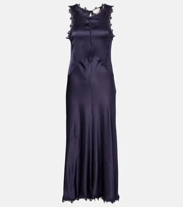 Isabel Marant Étoile Jadelia Silk-blend Satin Midi Dress - Blue