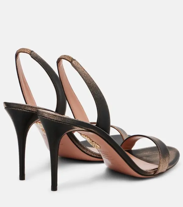 AQUAZZURA So Nude 85 Leather Slingback Sandals