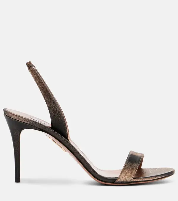 AQUAZZURA So Nude 85 Leather Slingback Sandals