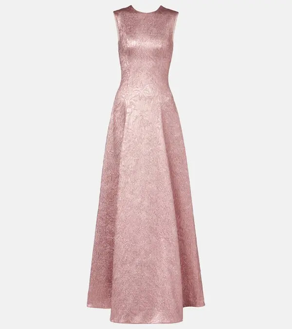 EMILIA WICKSTEAD Nodin Open-back Cloqué Gown - Pink