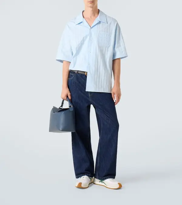 Loewe Jacquard Logo Cotton Bowling Shirt