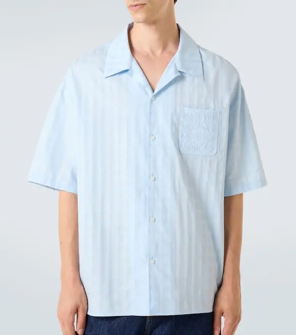 Loewe Jacquard Logo Cotton Bowling Shirt