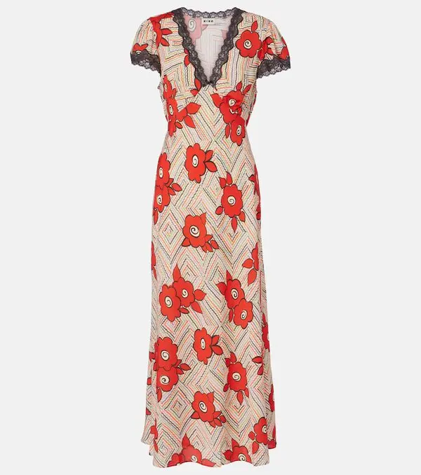 Rixo Clarice Floral Midi Dress