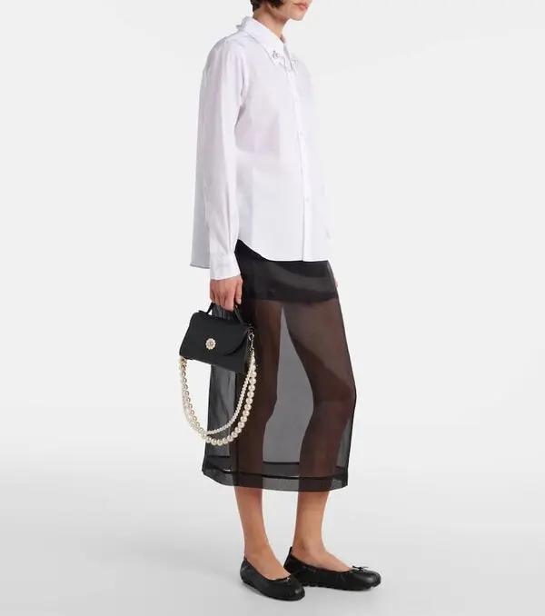 Hogan Olympia Leather Ballerina Flats - Black
