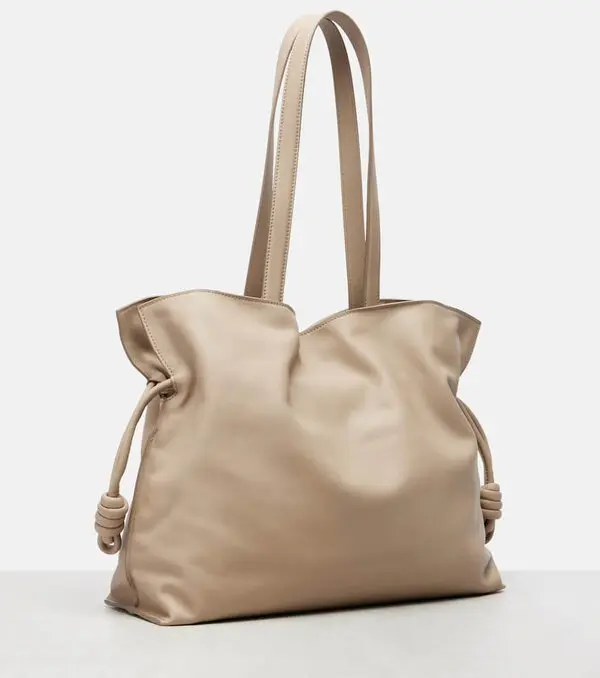 Loewe Flamenco Large Leather Clutch - Beige